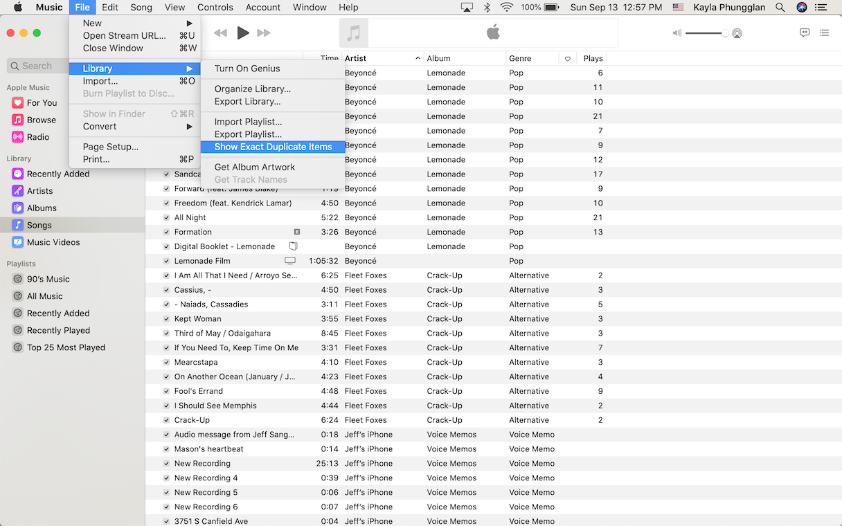 How to delete duplicate music in iTunes & Music app